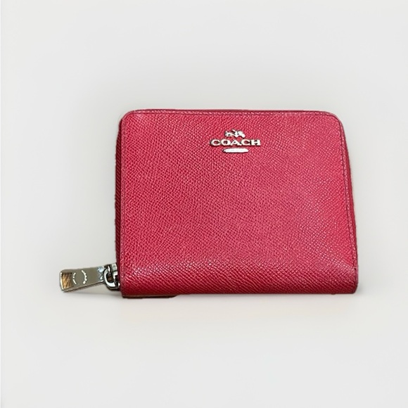 Coach | Bags | Coach Red Ziparound Crossgrain Leather Wallet | Poshmark